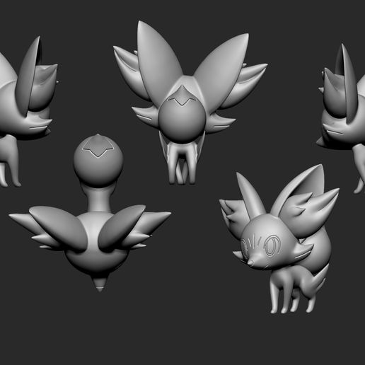 🐉 Fennekin, Braixen and Delphox・ STL File for ・Cults