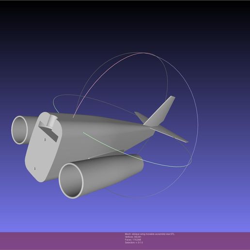 🪶 NASA AD-1 Oblique Wing Model・ STL File for 3D printing・Cults