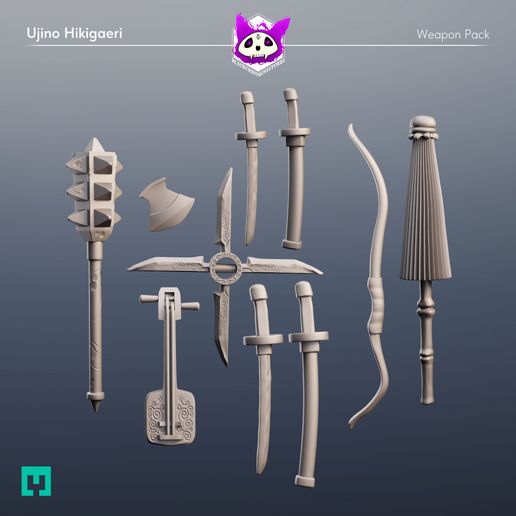 🔫 Ujino Hikigaeri | Kitbash Weapons・ 3D File for 3D printing・Cults