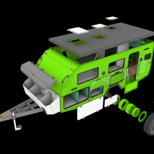 🚐 Swag camper trailer off road with interior 3d print model・ STL File ...