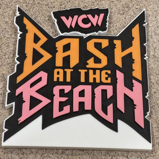 3D printed 2x BASH AT THE BEACH (WCW) Logo Display by MANIACMANCAVE3D ...