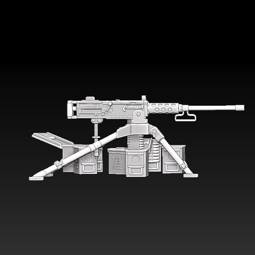 🇺🇸 WW2 USA M2 Browning HMG with ammo crates (in 25 and 28mm)・ 3D File ...