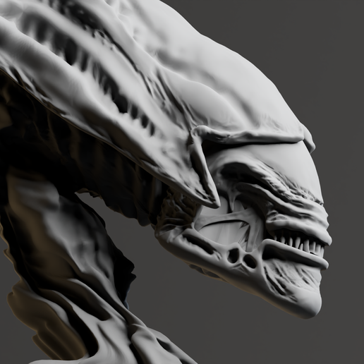 👸 Xenomorph Queen Bust・ STL File for 3D printing・Cults