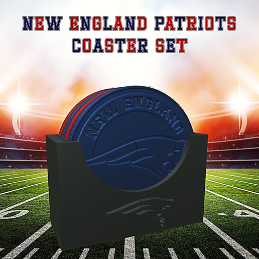 🆕 New England Patriots Coaster Set (NFL)・ STL File for 3D printing・Cults