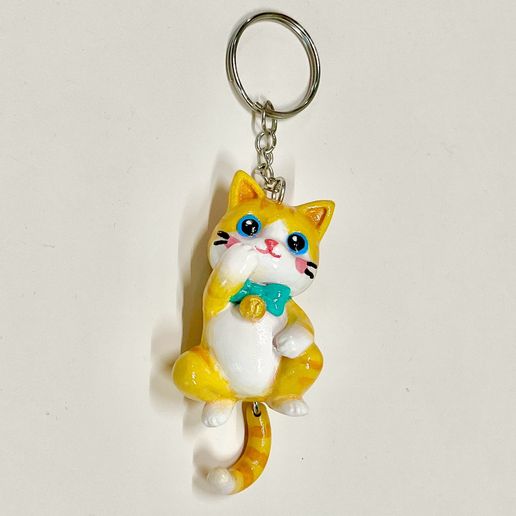 🐱 Cute cat keychain・Free 3MF File for 3D printing・Cults