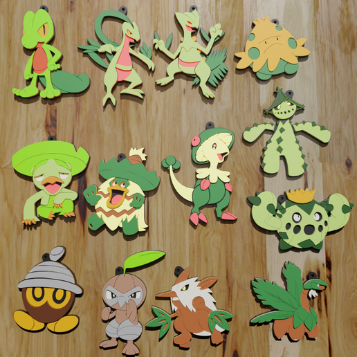 🌿 POKÉMON 3G PLANT PACK, 13 KEYCHAINS / KEYCHAIN (STL AND 3MF)・ 3D File ...