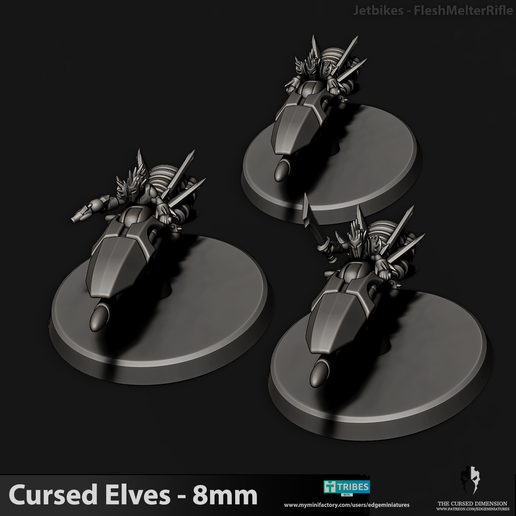 3D file Jetbikes - Cursed Elves - 8mm 🔨 ・Template to download and 3D ...
