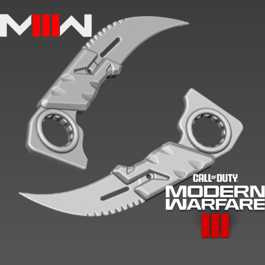 🤙 karambit 3D MODEL Call of duty mODERN WARFARE 3 warzone・ OBJ File for ...
