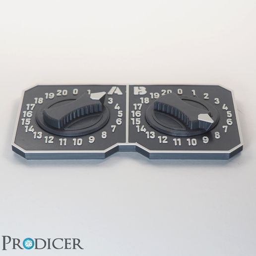 🎲 2x20 Pro Counter - Point counter for 2 Players・ STL File for ・Cults