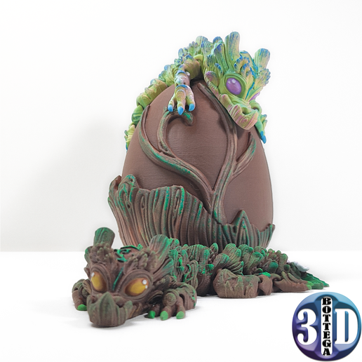 3D file Mogan the wood baby dragon, and egg! Articulated, flexy, toy 🪵 ...