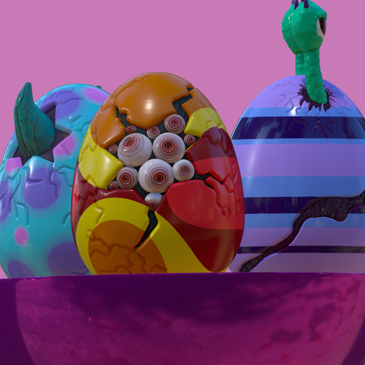 👽 Alien Easter eggs (support free)・Free STL File for ・Cults