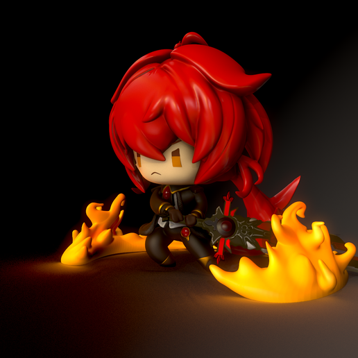 👾 Diluc Chibi Genshin Impact・ STL File for ・Cults