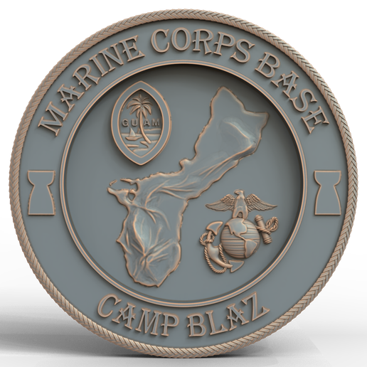📁 3D Model STL File for CNC Router Laser & 3D Printer 1522. USMC base ...