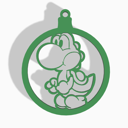 STL file Christmas Ornament Yoshi || Christmas Ornament Yoshi Sphere 🎄 ...