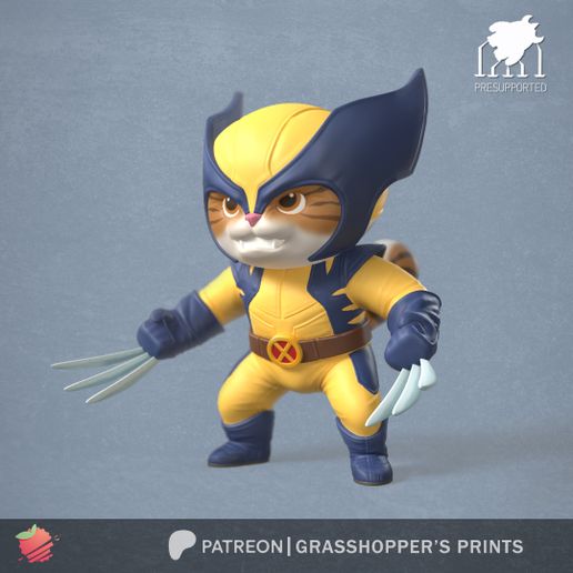 🐱 Catverine aka Wolverine Cat!・ STL File for 3D printing・Cults