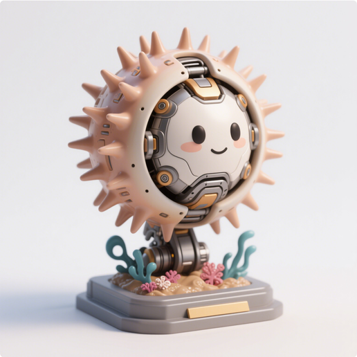 🐡 Mecha pufferfish・Archivo STL para Impresión 3D・Cults