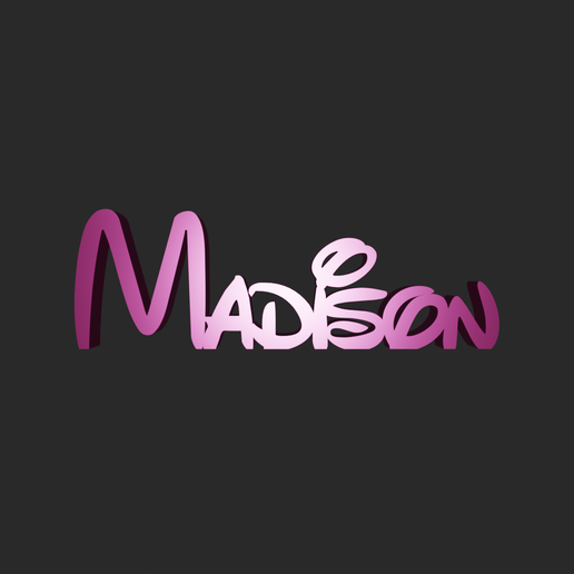STL file Custom Name "Madison" - Disney Style | STL for 3D Printing ...