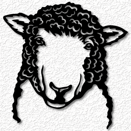Archivo STL oveja arte de la pared oveja decoración de la pared 2d arte ...
