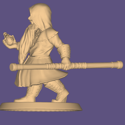 🎲 Dwarf with staff・Free 3D File for 3D printing・Cults