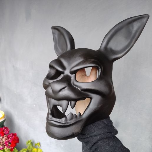 STL file Scary Rabbit Demon Mask! Cosplay horror devil mask 🐇 (3MF ...