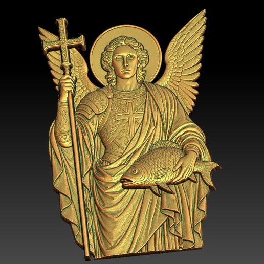 👼 Archangel Raphael CNC Relief Model・ STL File for 3D printing・Cults