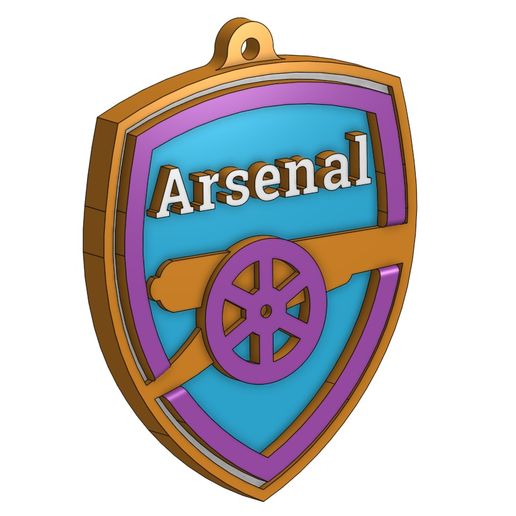 3MF file ARSENAL GOLD LOGO KEYCHAIN 🗝️ ・3D printing model to download・Cults