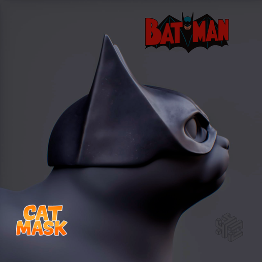 🪖 Batcat Mask / Helmet – Funny Batman-Inspired Cat Mask – STL File for ...