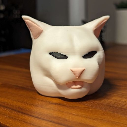 🐱 Gritando al Gato Meme Head・Archivo STL para ・Cults