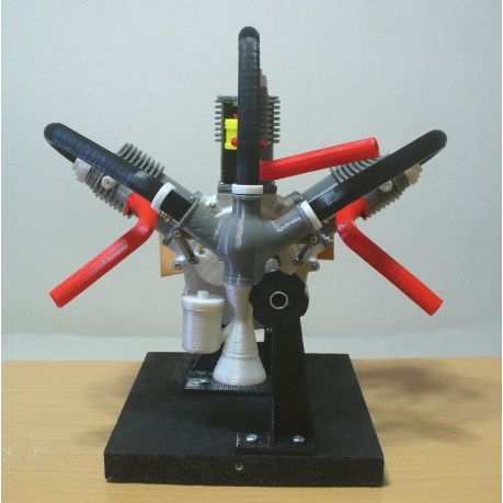 🚁 Radial Engine, W3 type, 1909・ STL File for 3D printing・Cults