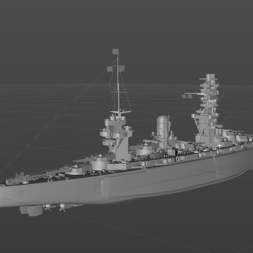 🚢 Digital model of the battleship "Fuso"・ OBJ File for 3D printing・Cults