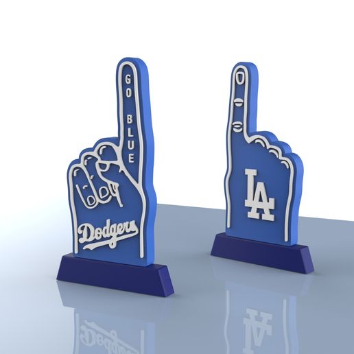 🎁 Los Angeles Dodgers Foam Finger Display, Sports Fan Collectible, 3D ...