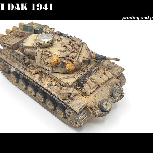 🇪🇺 Panzer III H 1940-41 europe and DAK・ STL File for 3D printing・Cults