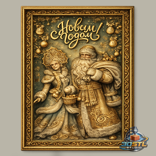 🎅 Santa Claus and Snow Maiden STL FILE, 3D DIGITAL PRINTING STL FILE ...
