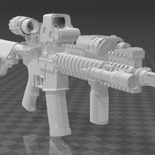 STL file Mk18 magnifier + eotech 553 + surefire m600 🦸 ・3D print design ...