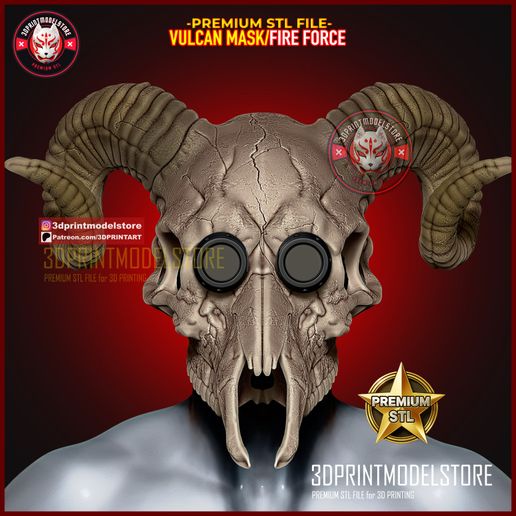 🖖 Vulcan Joseph Mask - Fire Force Cosplay Helmet - Skull Mask・ 3D File ...