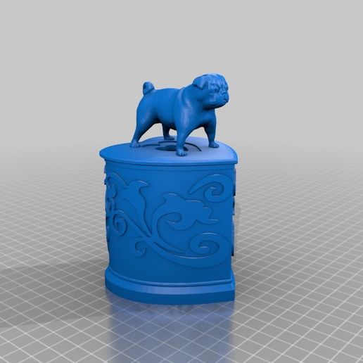 🐶 Pug Box・Free 3D File for ・Cults