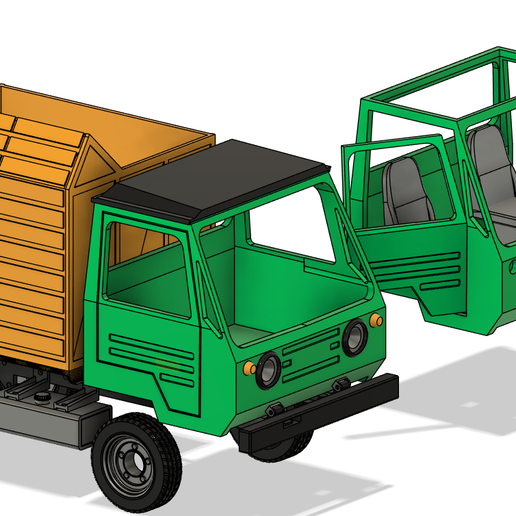 🚗 Ifa multicar m25 mit Fahrgestell und Container・ STL Datei für 3D-Druck・Cults