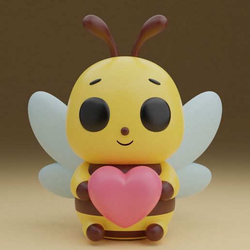 🐝 Valentine bee figure・ STL File for 3D printing・Cults