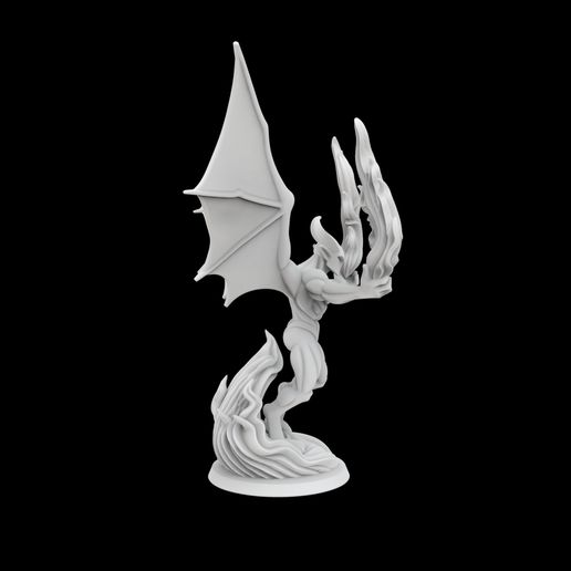 🤲 Winged Demon with Flaming Hands 3D Printable Mode・ STL File for 3D ...