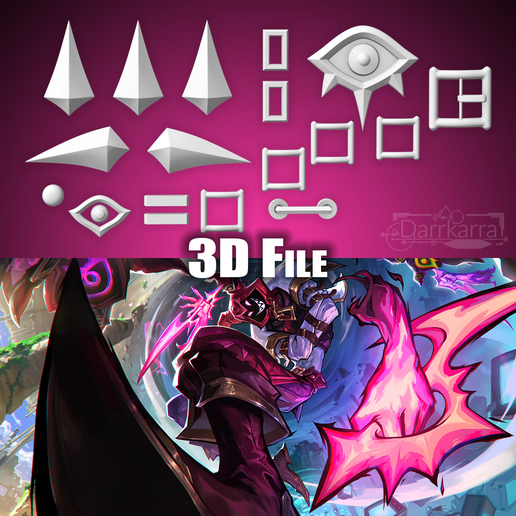 🎲 Shaco Soul Fighter Accessoires League of Legends Fichiers STL・ 3D ...