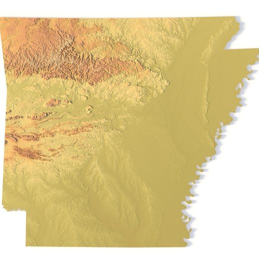 🗺️ Arkansas Topographic Map – 3D Model for 3D Printing & CNC Carving ...