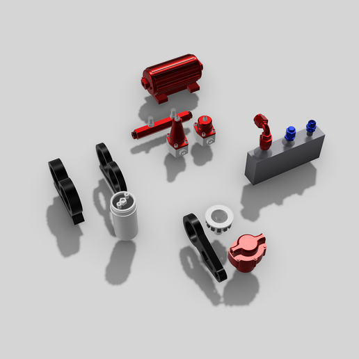 ⛽ 12 Piece Fuel system set AN fittings fuel pumps fuel regulators・ STL ...