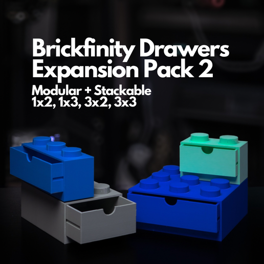 Archivo STL Brickfinity Drawers Expansion Pack 2 🪑 (3MF y STEP)・Design ...