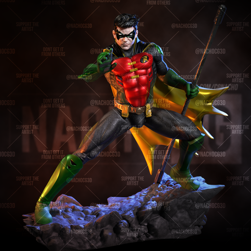 🎨 Fan Art Robin Statue - Standalone version・ STL File for ・Cults