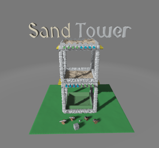 🏰 Sand Tower ! Desk Game / Kinetic Sand・ STL File for ・Cults