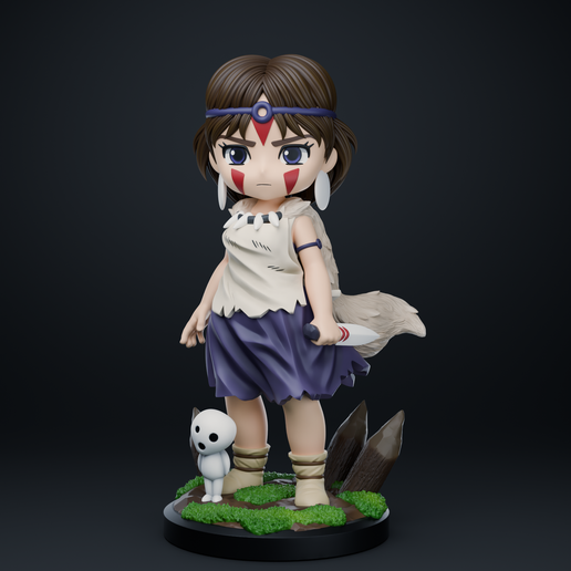 👸 San - Mononoke Princess - Chibi・ 3D File for 3D printing・Cults