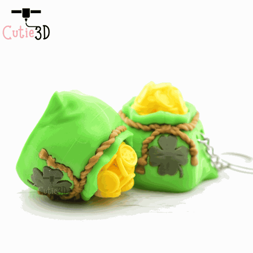 👌 Cutie3D Keycap Fidget Clicker Lucky Gold Bag Keychain - Cute Backpack ...