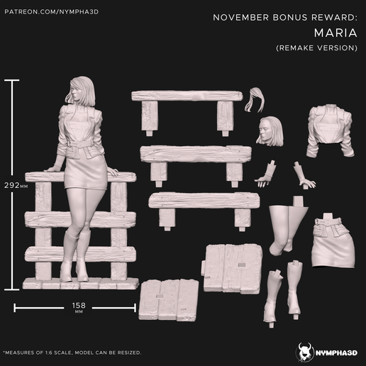 🗿 Maria (Silent Hill 2 and Silent Hill 2 Remake) STL Ready-to-Print Figure・ 3D File for 3D ...