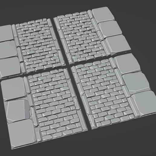🎲 Terrain tile set - paved road・ STL File for 3D printing・Cults