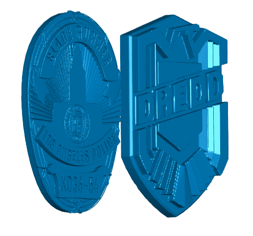 📛 Blade Runner | Dredd Badge Refrigerator / Whiteboard Magnets・Free STL ...